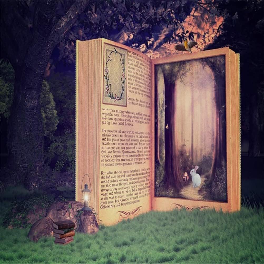 Amazon.com : AOFOTO 10x10ft Fairy Tale Book Backdrop Enchanted Forest ...