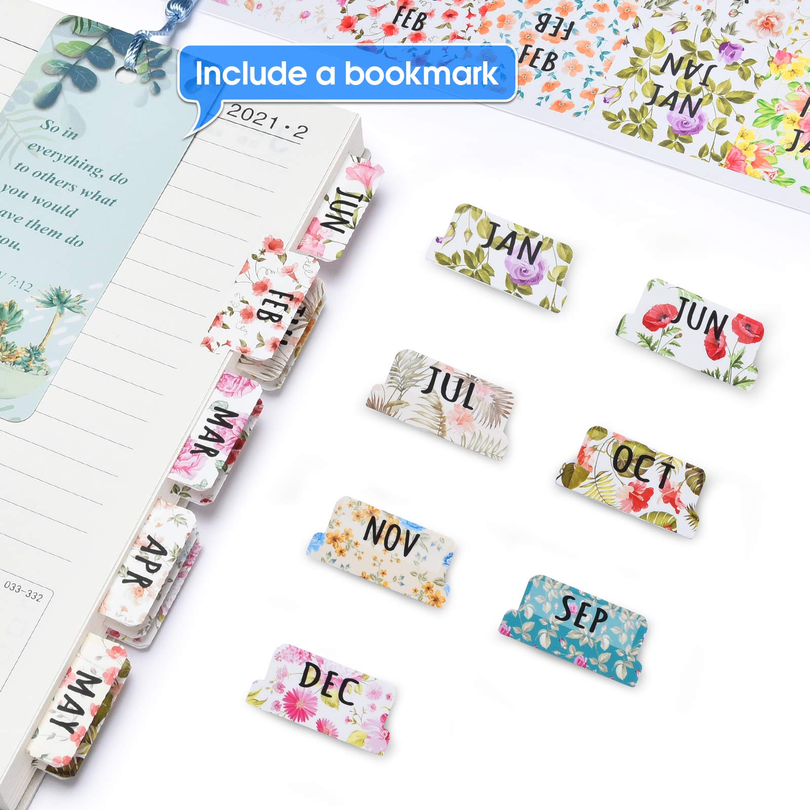 Snapklik.com : 24 Pieces Laminated Monthly Adhesive Tabs