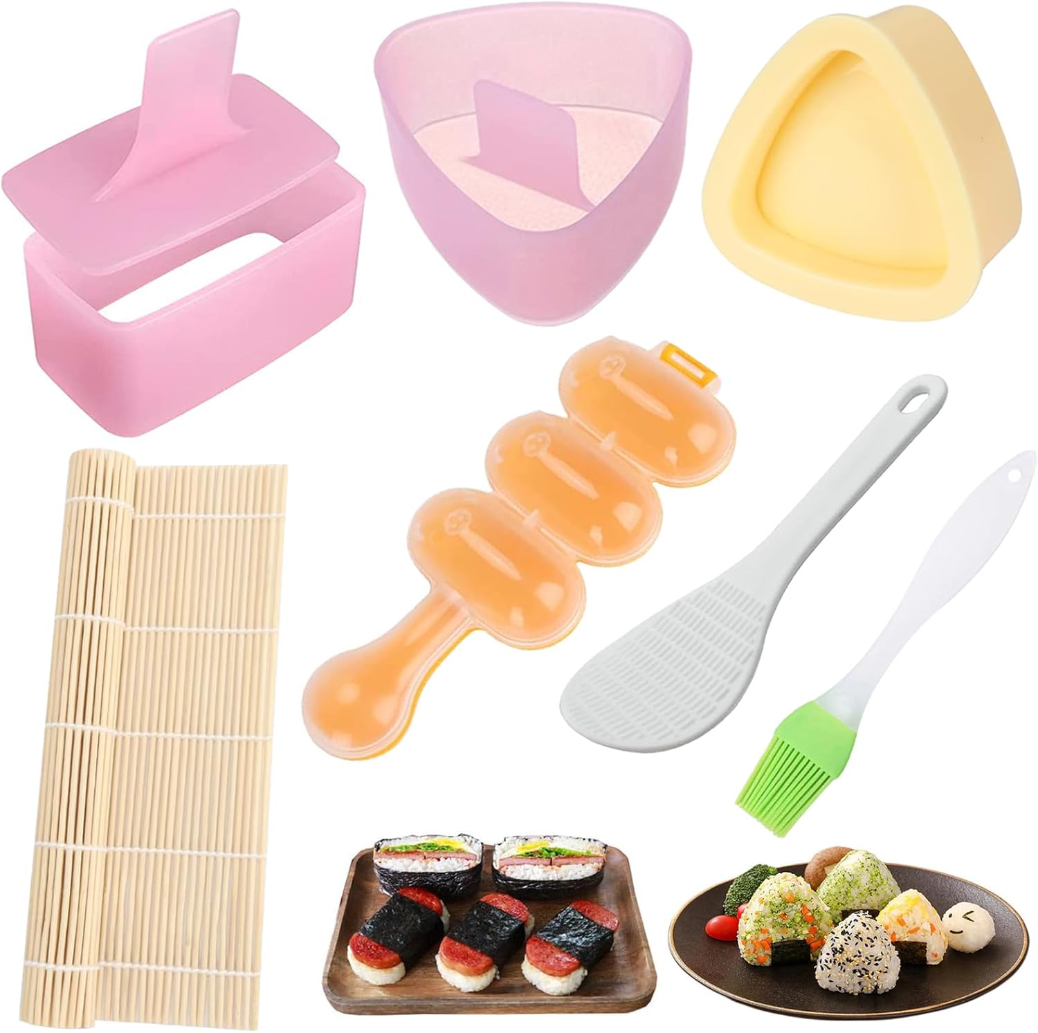 Amazon.com: 7 Pcs Onigiri Rice Ball Mold Maker Kit, Musubi Press ...