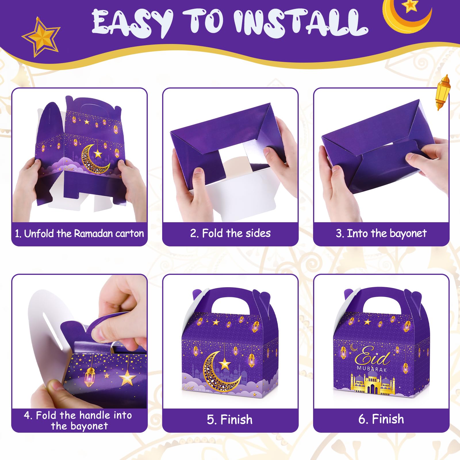 Snapklik.com : TaoBary 24 Pack Ramadan Treat Boxes Eid Mubarak Gift ...