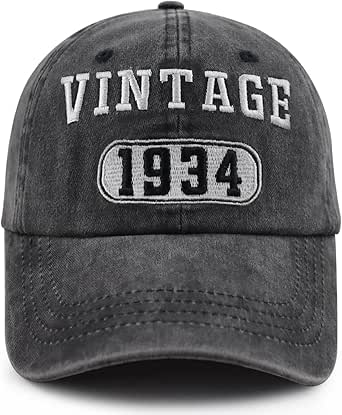 Vintage 1934 Baseball Hat for Men Women, Funny Adjustable Cotton ...