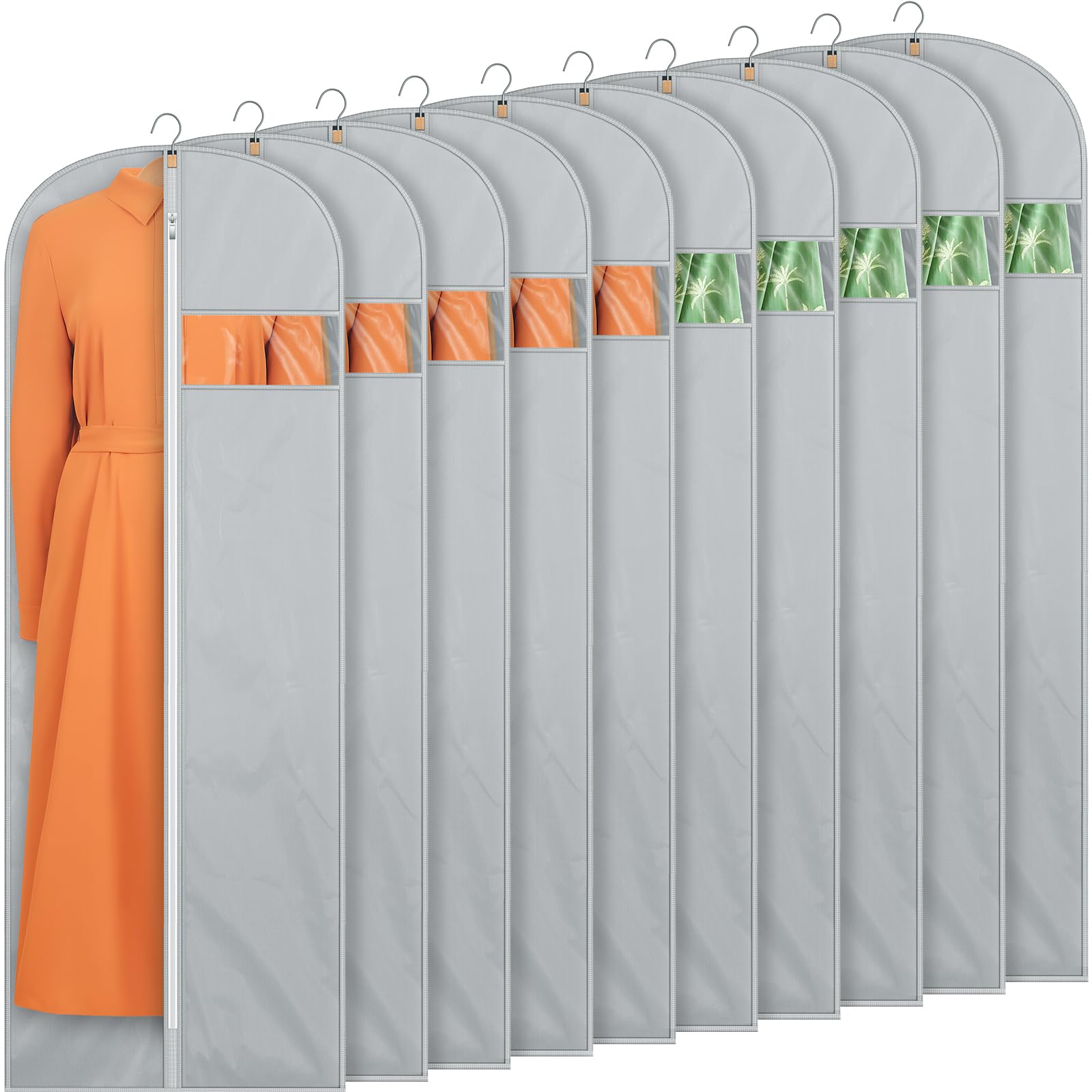 Amazon.com: 10 Pack Dress Bags for Gowns Long, 60'' Garment Bags for ...