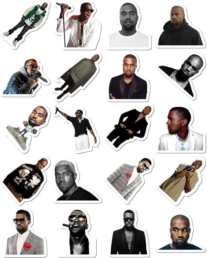 Amazon.com: Stickers Pack 20 Pcs Kanye Aesthetic West Waterproof Vinyl ...