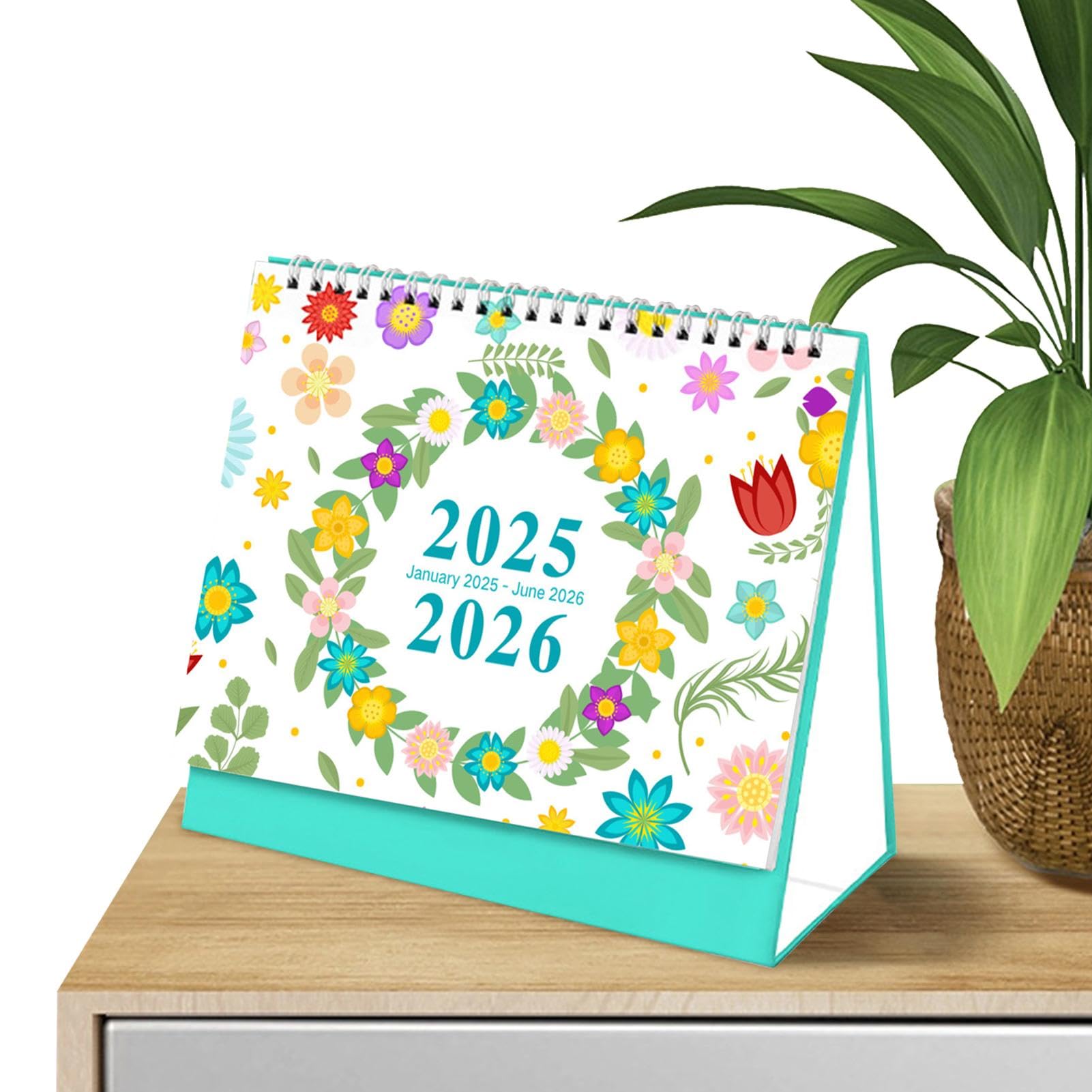 Floral Calendar 2025 2026 Floral Desk Calendar 2025 Academic Monthly ...
