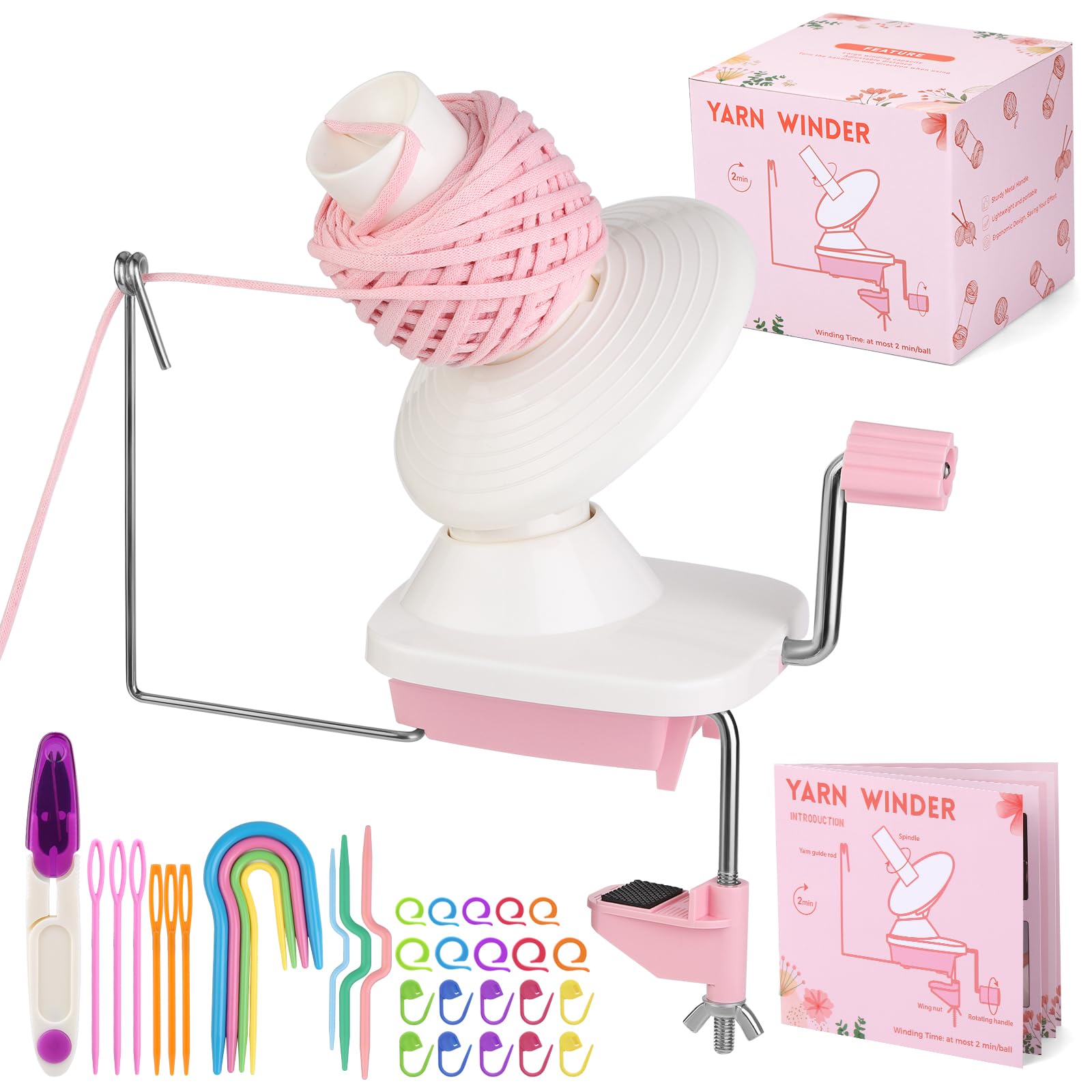 Amazon.com: UzecPk Yarn Winder, Yarn Spinner for Crocheting, Easy-to ...