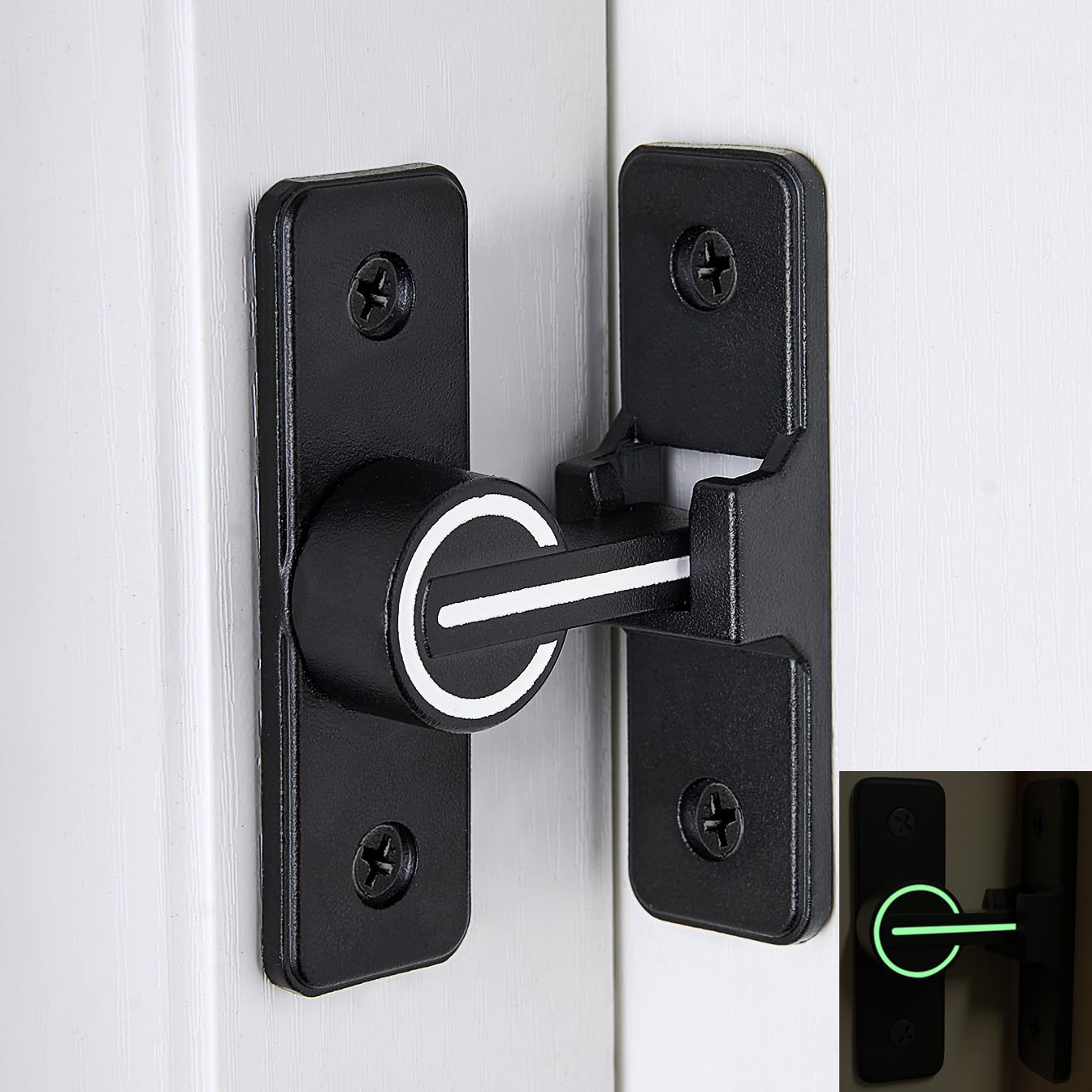 Snapklik.com : Luminous Black 90 Degree Barn Door Latches,Heavy Sliding ...