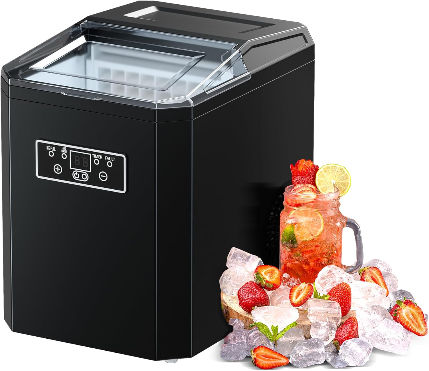 Amazon.com: OOTDAY Ice Cube Maker, Counter Top Ice Maker with 2 Ways to ...