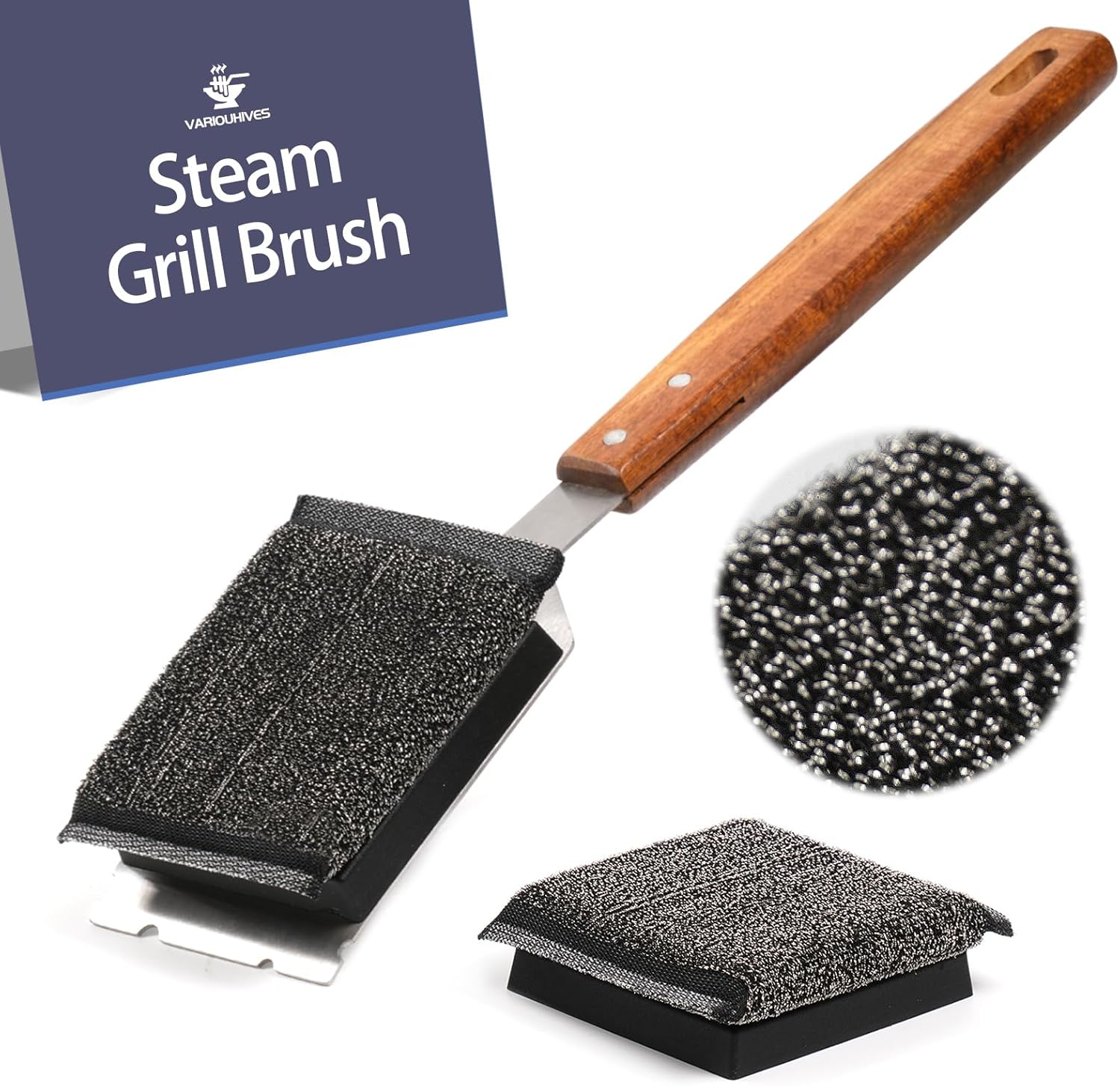 Amazon.com: Variouhives Grill Brush Bristle-Free Stainless Steel Safely ...