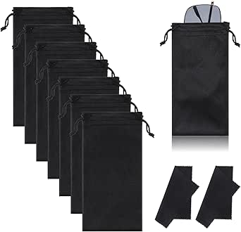 SynHHergyx 8Pcs Microfiber Sunglasses Pouch Cloth Glasses Pouch Soft ...