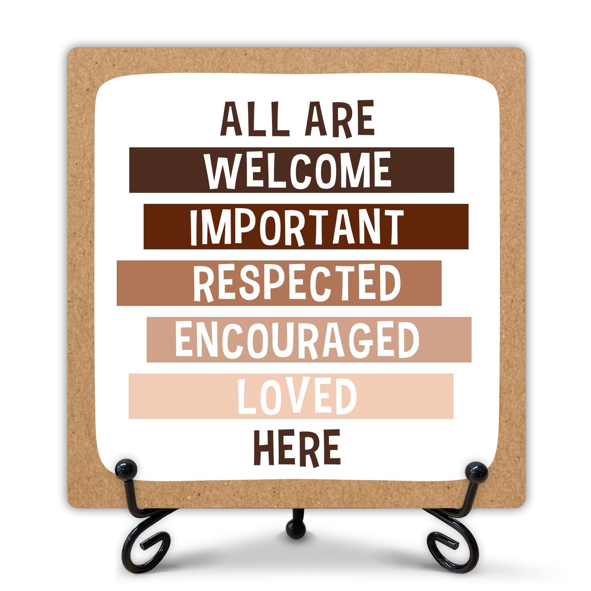 Amazon.com: Funny Desk Decor, All Are Welcome Here Wooden Sign with ...