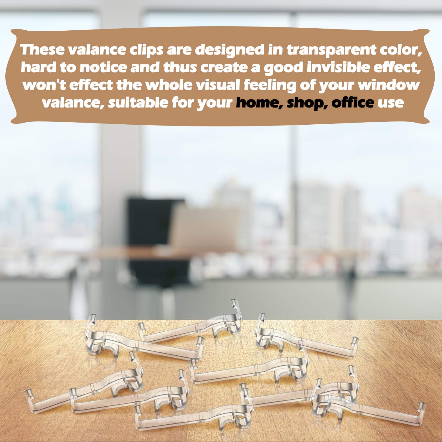 Snapklik.com : 2.5 Inch Valance Clips Window Blind Clips Hidden Channel ...