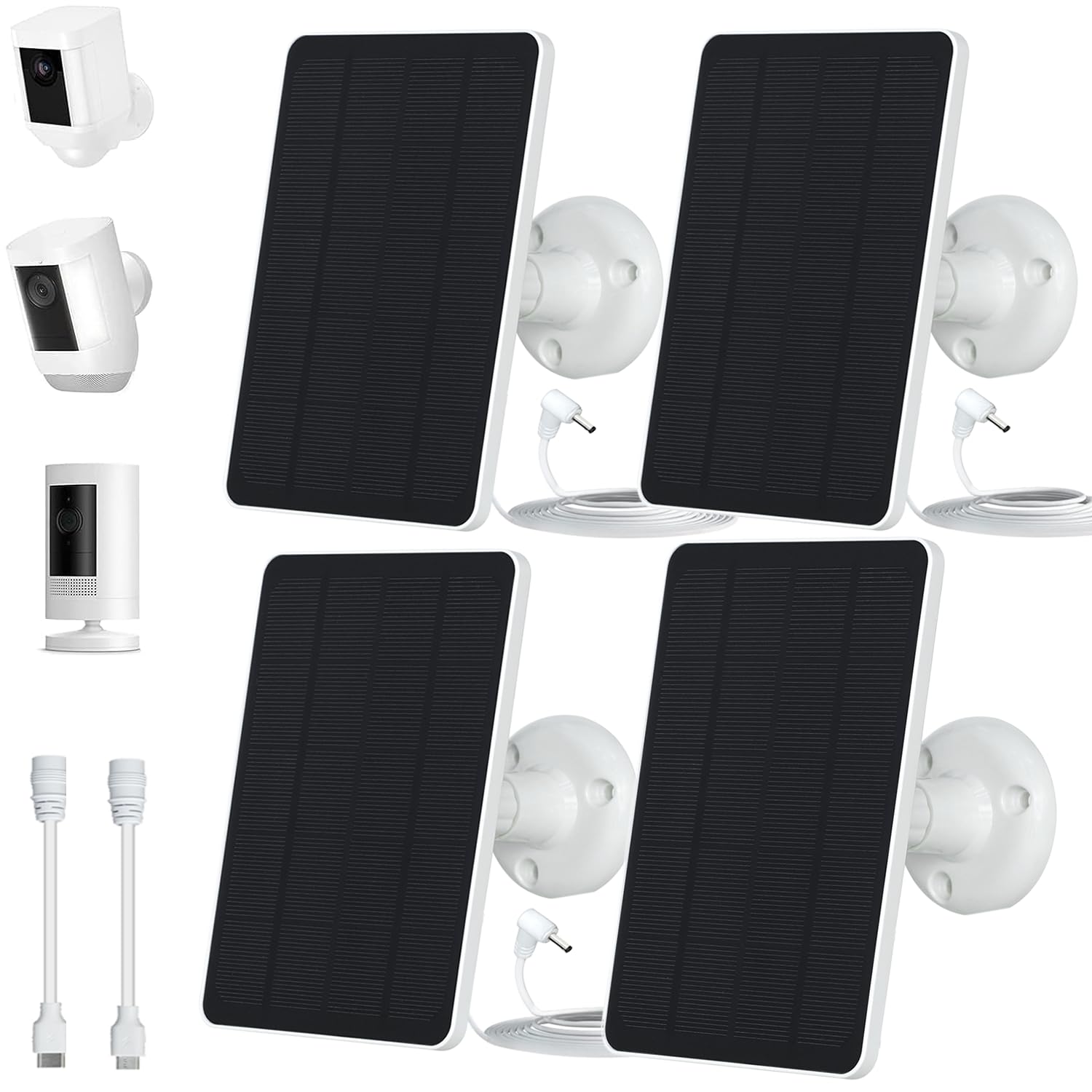 Amazon.com : 4-Pack 5W Solar Panels for Security Cameras with 360 ...
