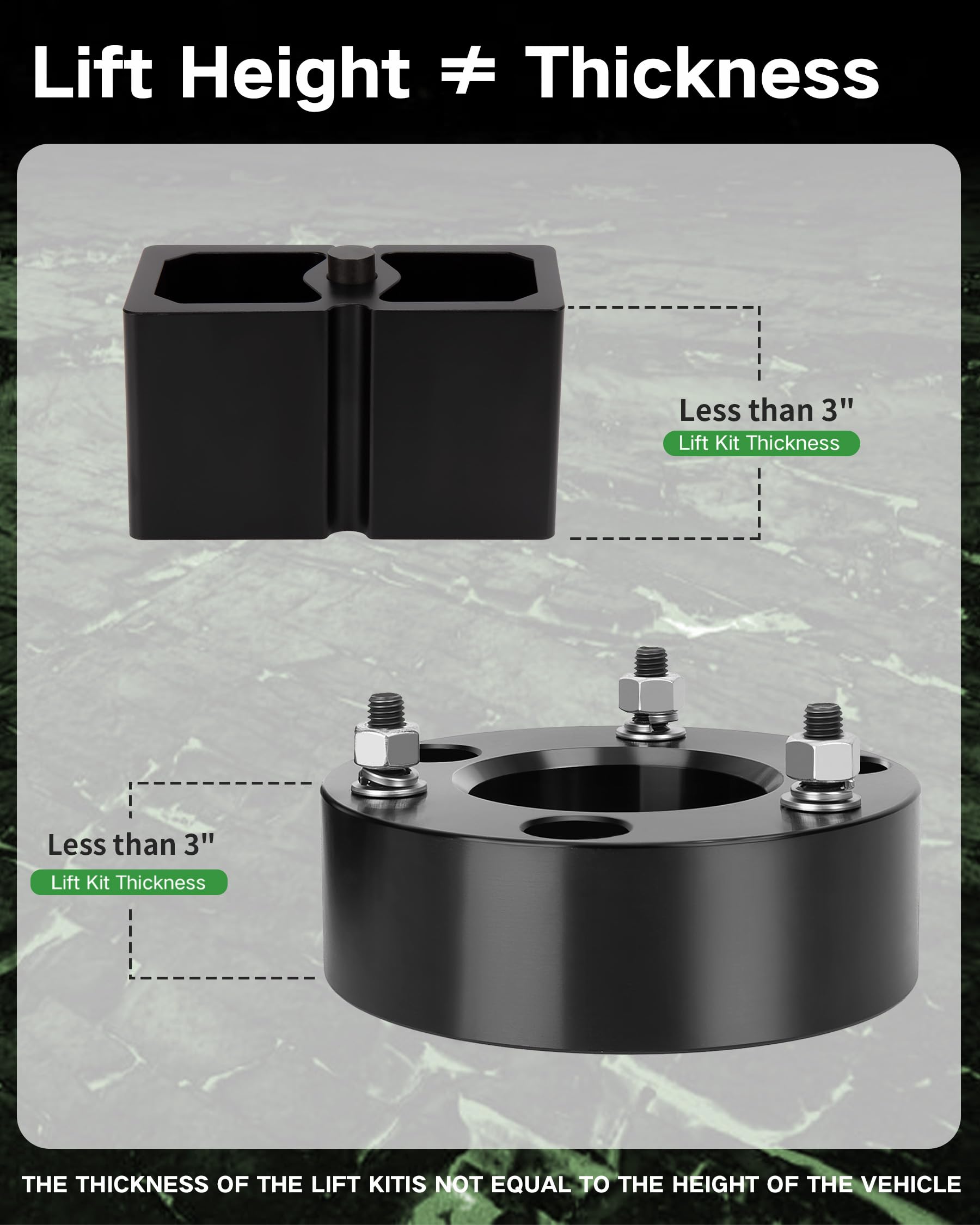 Snapklik.com : Glorider 3 Front And 2 Rear Leveling Kit For Silverado ...