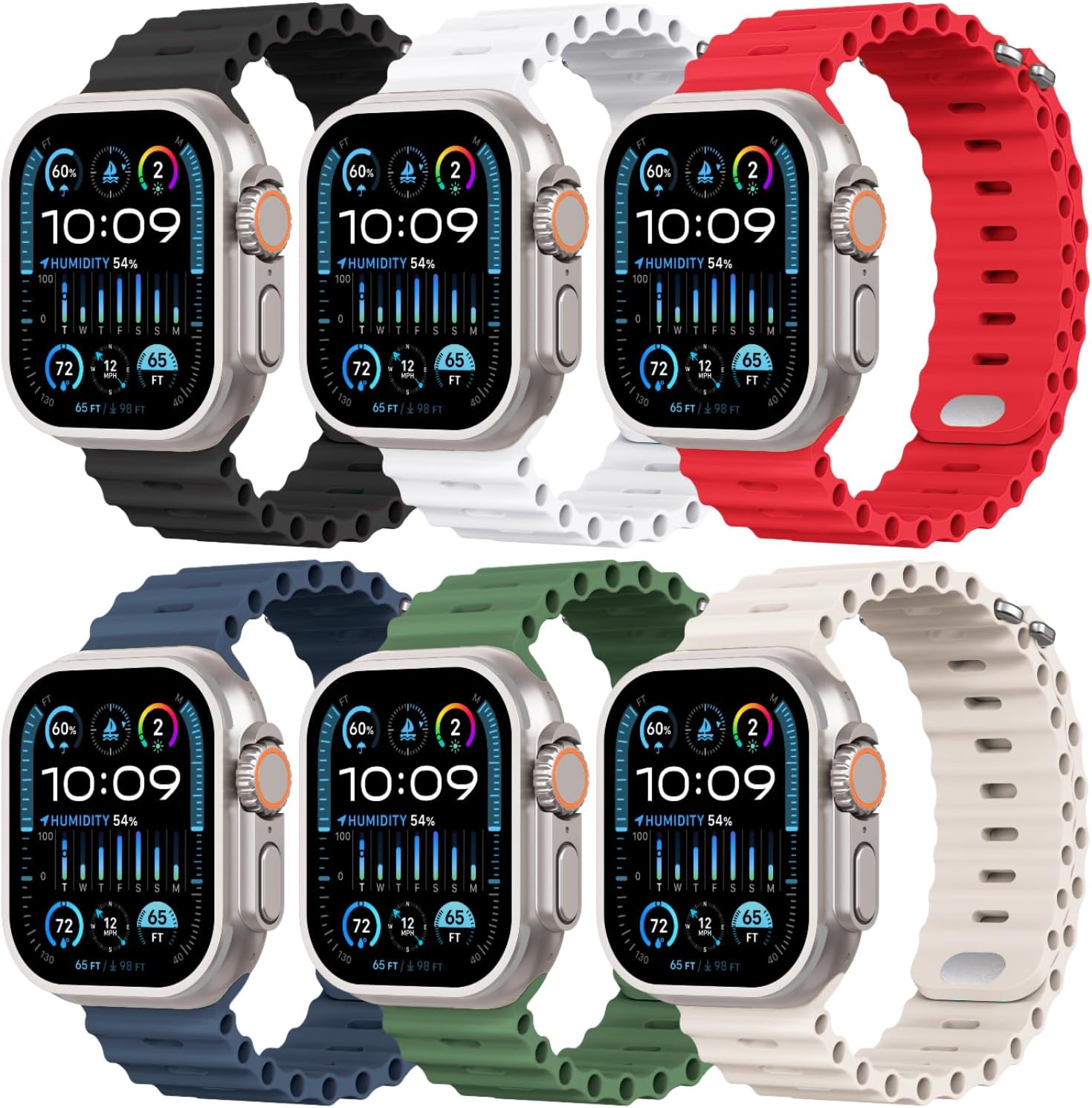 Amazon.com: [6 PACK] STG Sport Watch Band Compatible with Apple Watch ...