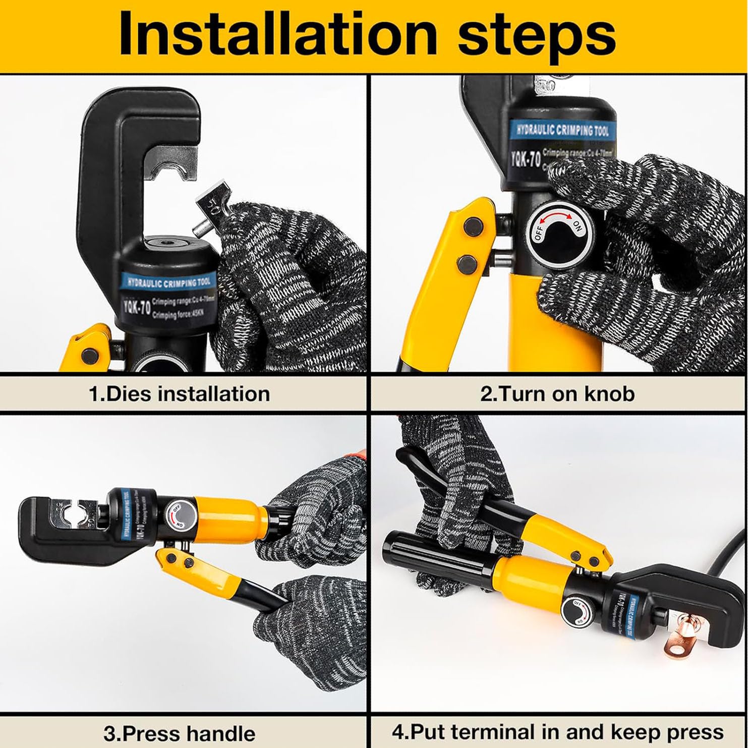 Snapklik.com : Hydraulic Crimping Tool And Wire Crimping Tool Kit ...