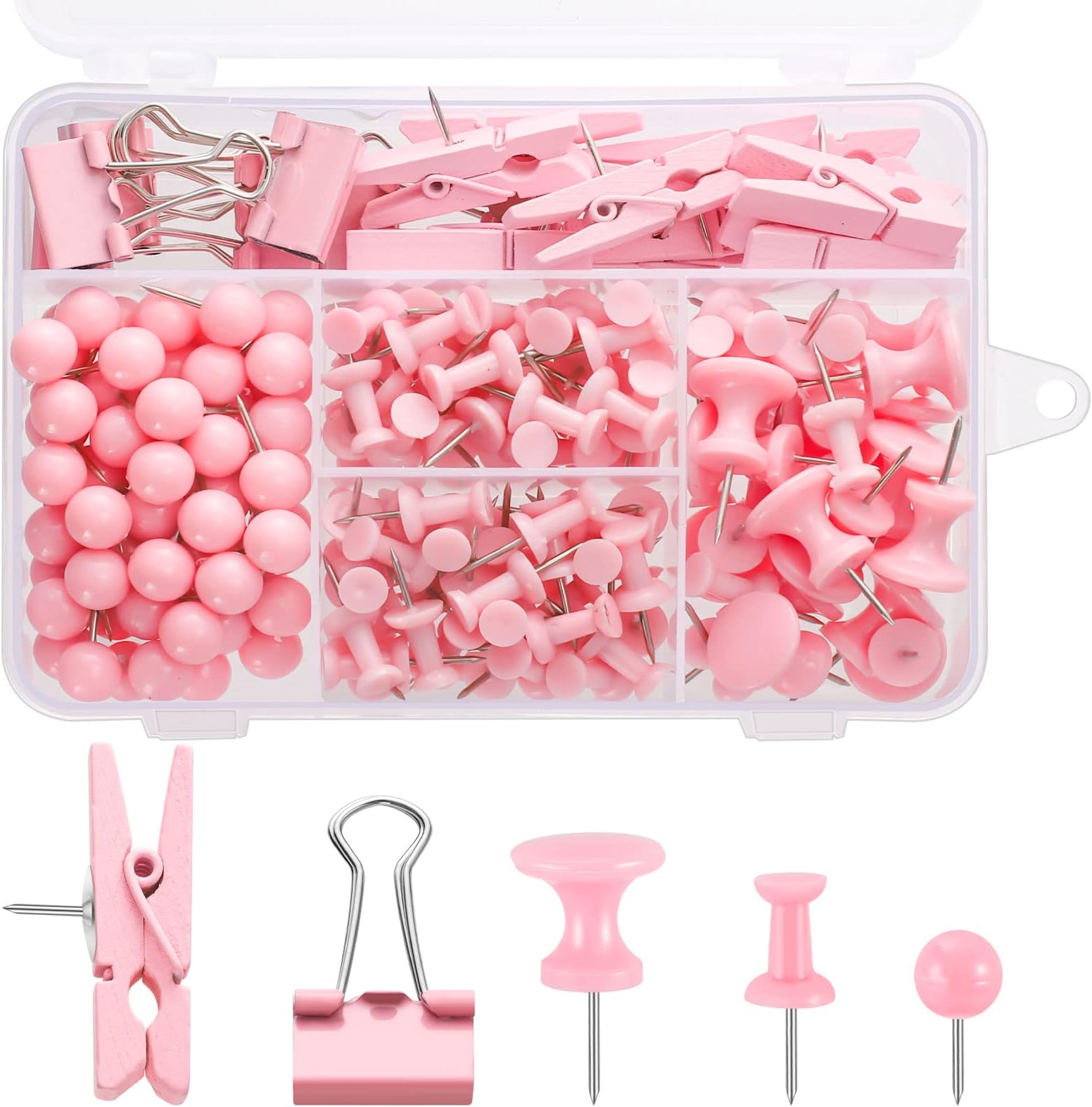 Amazon.com: 200 Pieces Pink Push Pins Thumb Tacks Cute Decorative Push ...