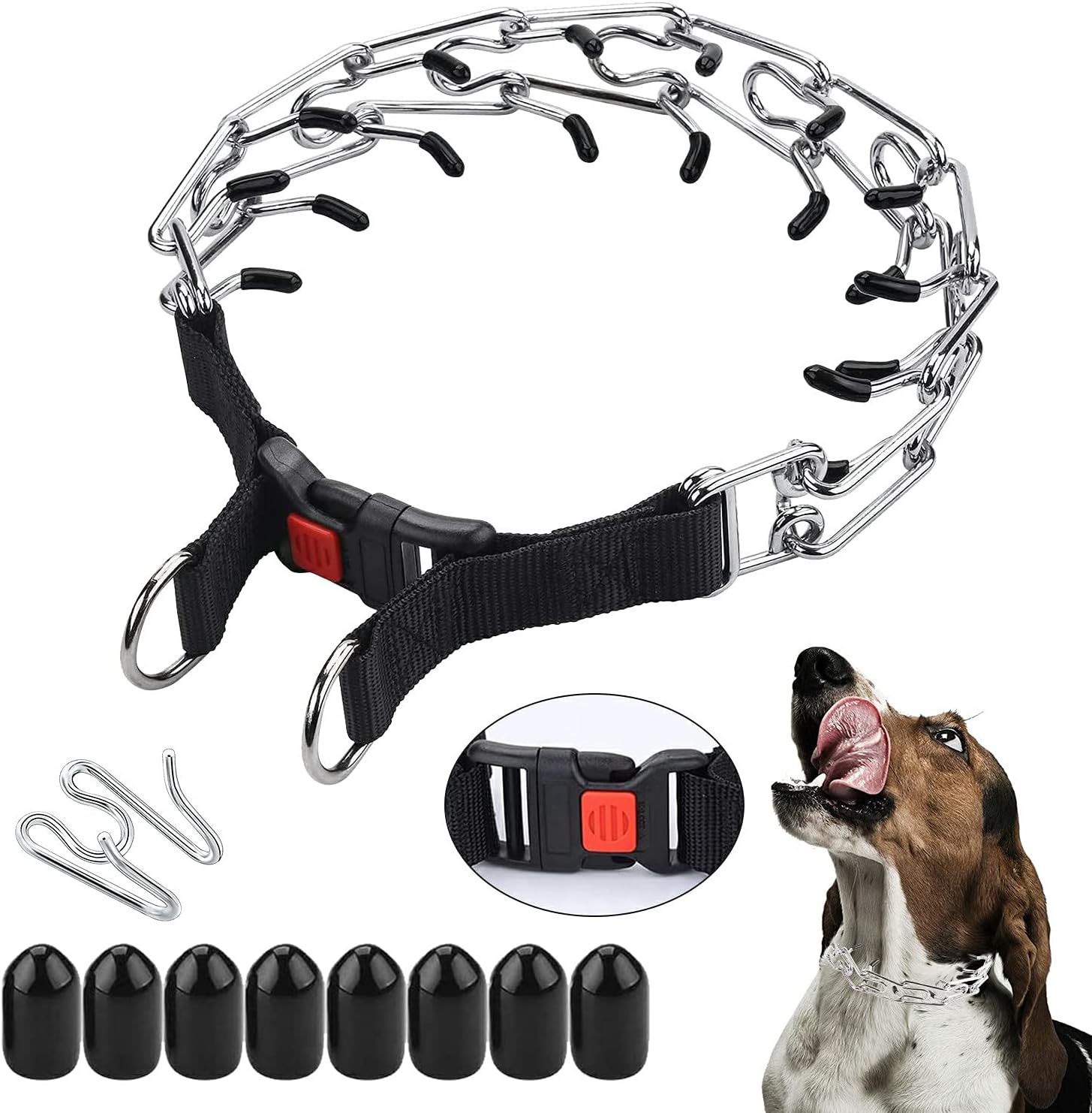Monlida - Collar de Cadena para adiestramiento de Perros, Gargantilla ...