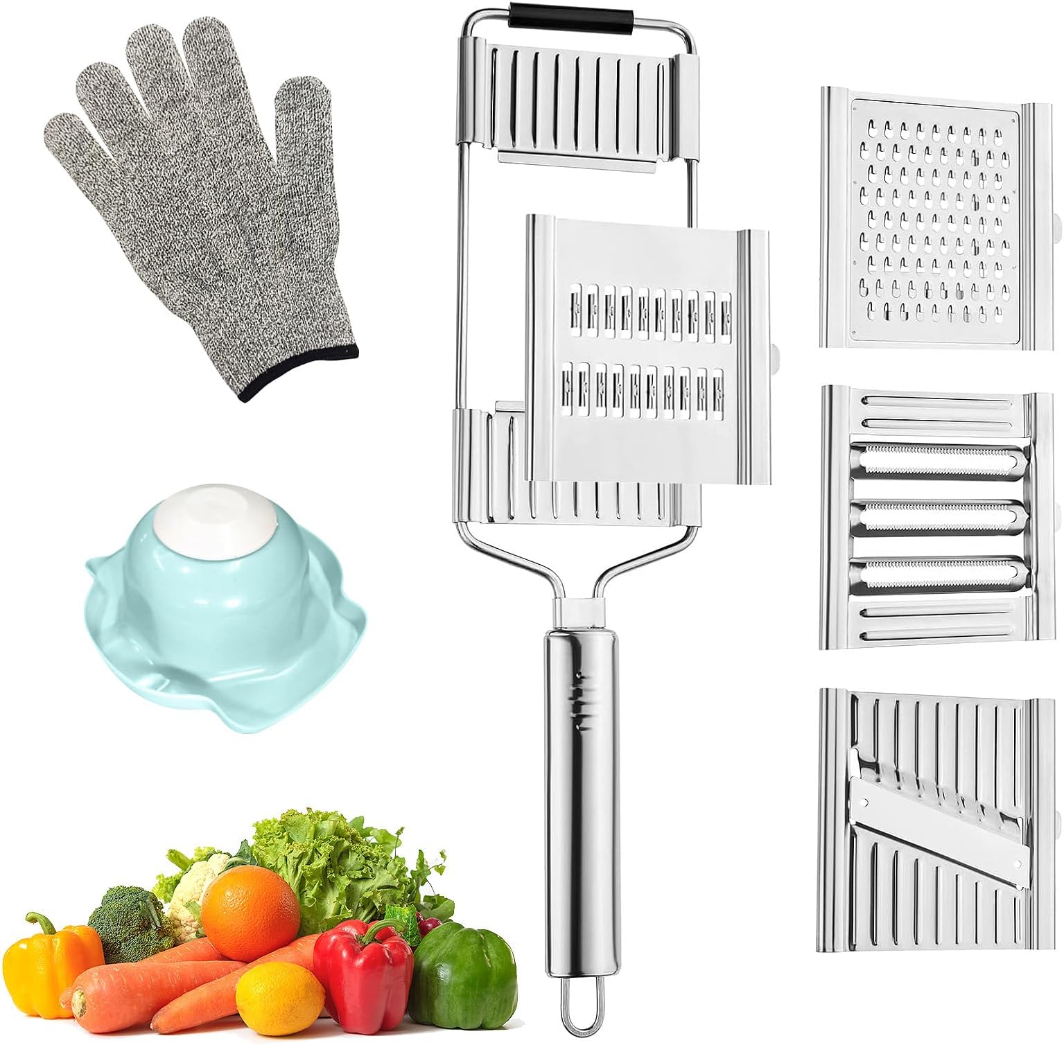 Amazon.com: 7 in 1 Multi-Purpose Vegetable Slicer Set Cutter Cheese ...