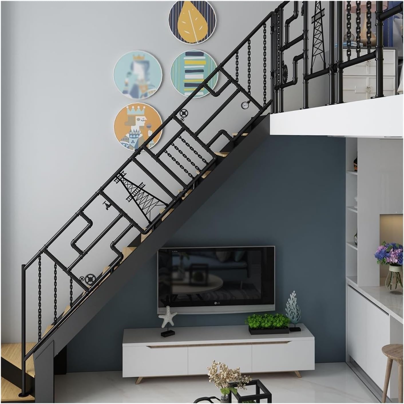 Stair Handrail Staircase Handrail Railing Iron Art Creativity ...