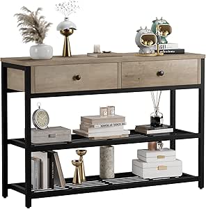 Amazon.com: Console Table Small Entryway Table with 2 Drawers and 2 ...