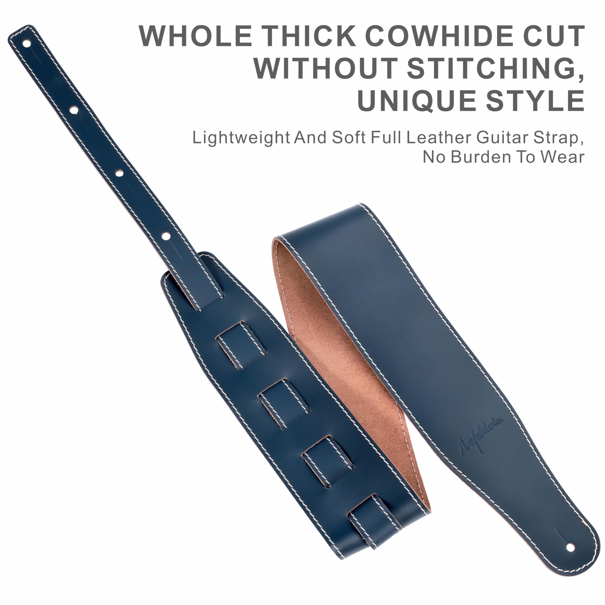 Snapklik.com : Guitar Strap, 3-inch Wide Full Grain Leather, Extra Wide ...