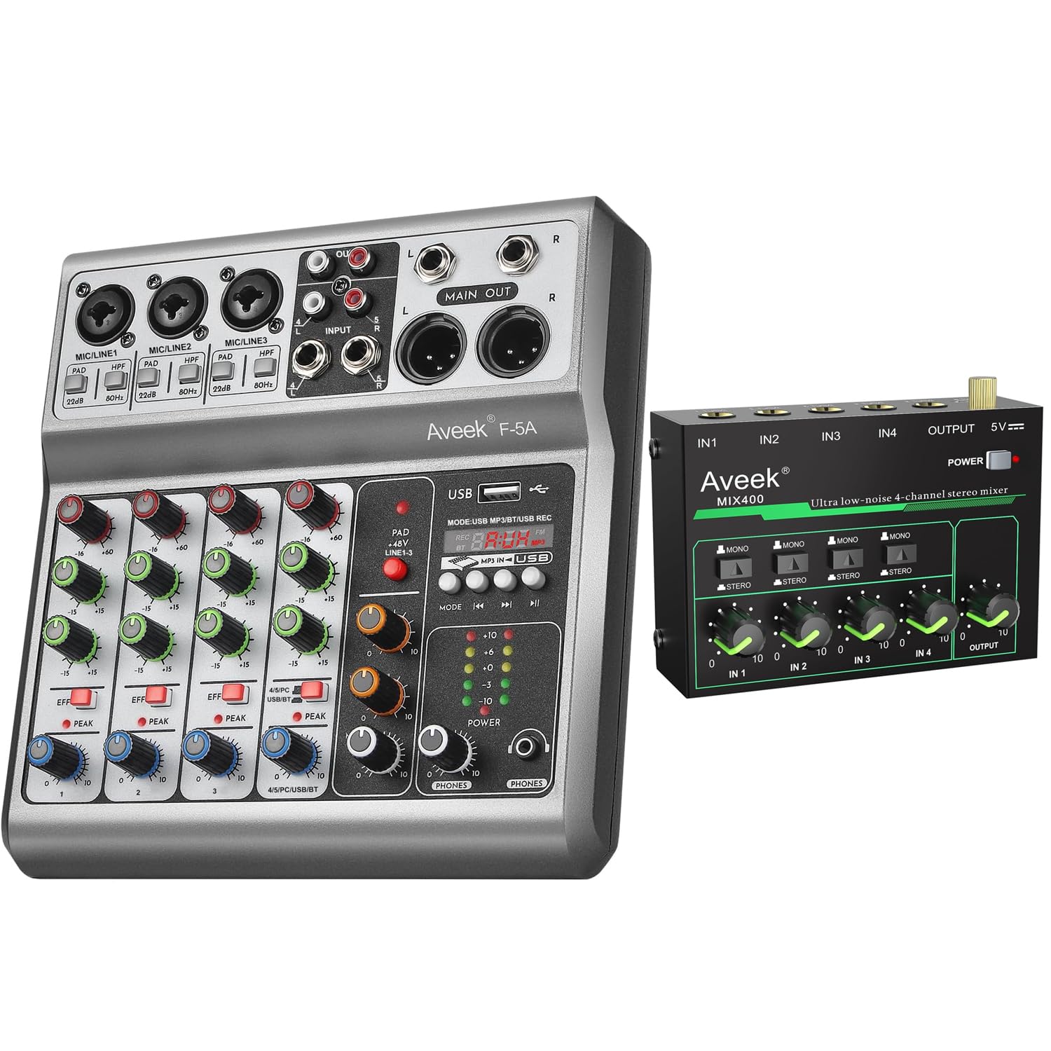 Amazon.com: Aveek Professional Audio Mixer & 4 Channel Low Noise Mini ...