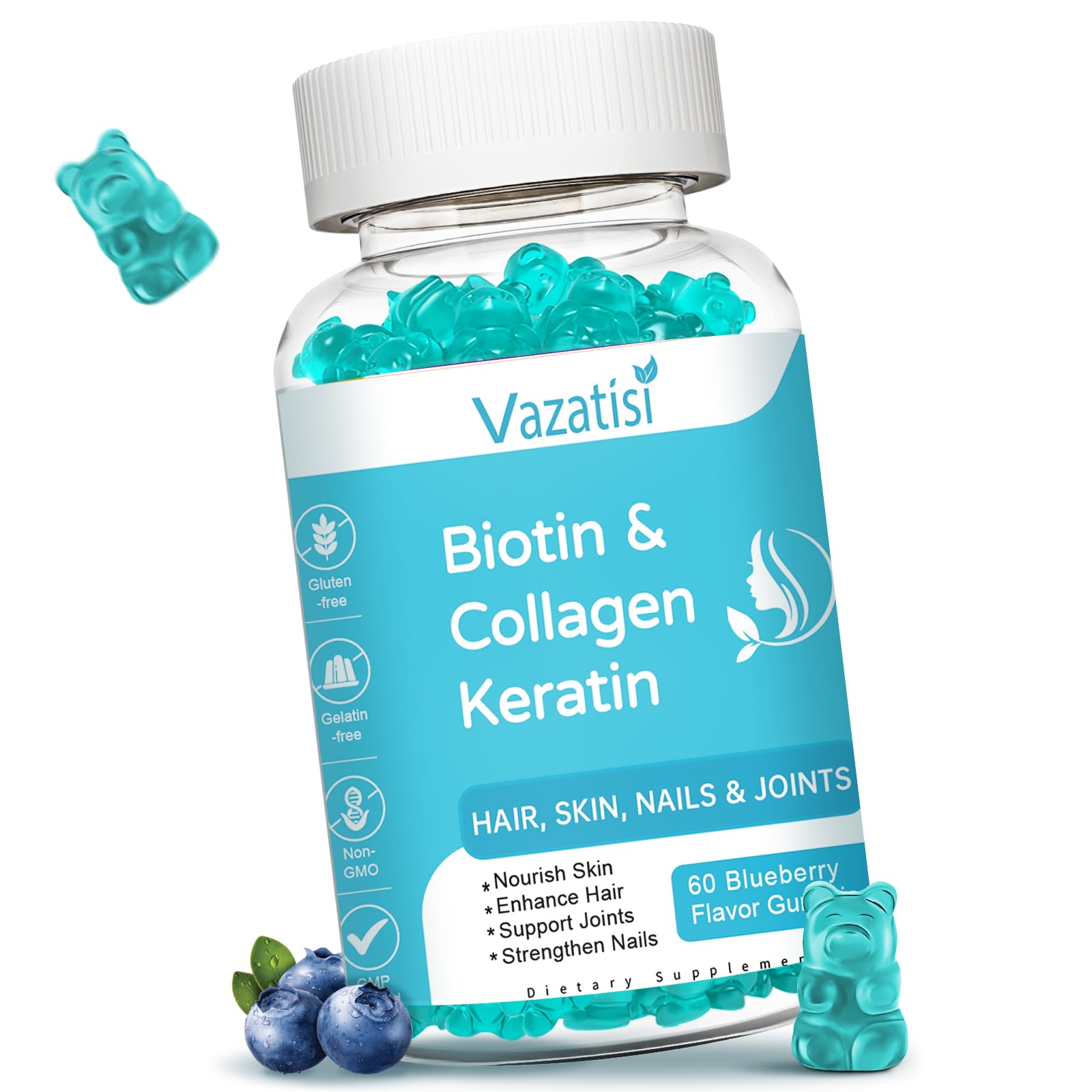 Amazon.com: Biotin Gummies 15000 mcg with Collagen & Keratin for Hair ...