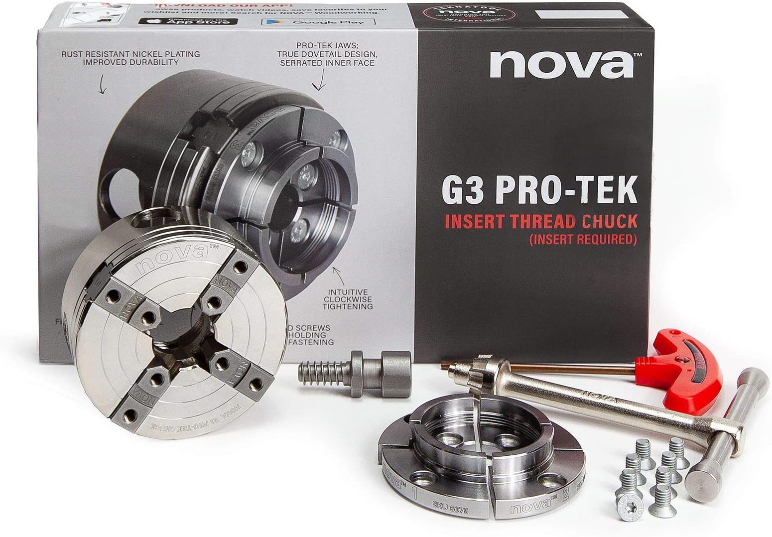 NOVA 48232 G3 Reversible Wood Turning Chuck (Dedicated to fit 1" x 8tpi ...