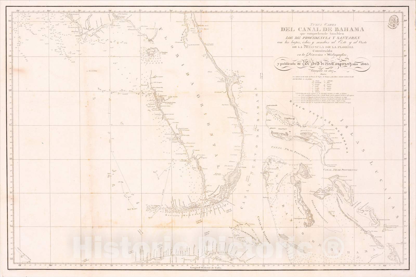 Buy Historic : Nueva Carta Del Canal De Bahama que comprehende Tambien ...