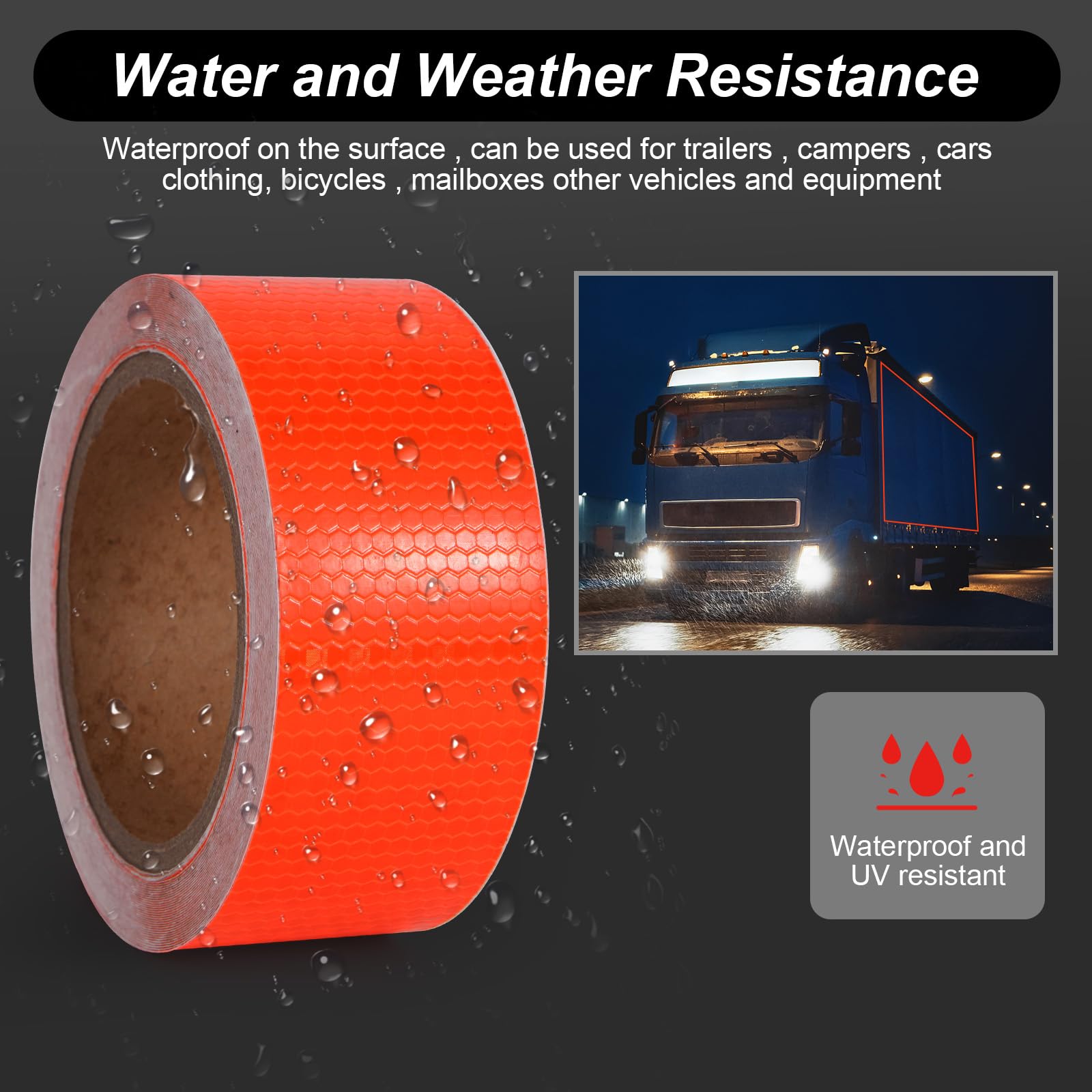 Snapklik.com : Orange Reflector Tape 2 Inch X 33 FT Outdoor Waterproof ...