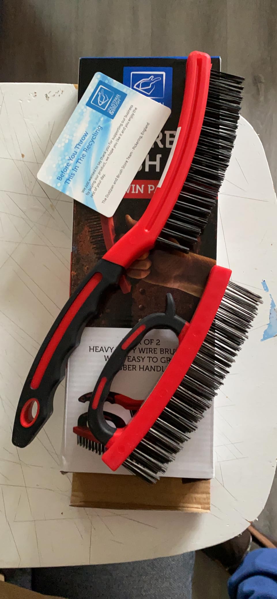 Wire Brush Twin Pack of Heavy Duty Steel Brush With Easy to Hold ...
