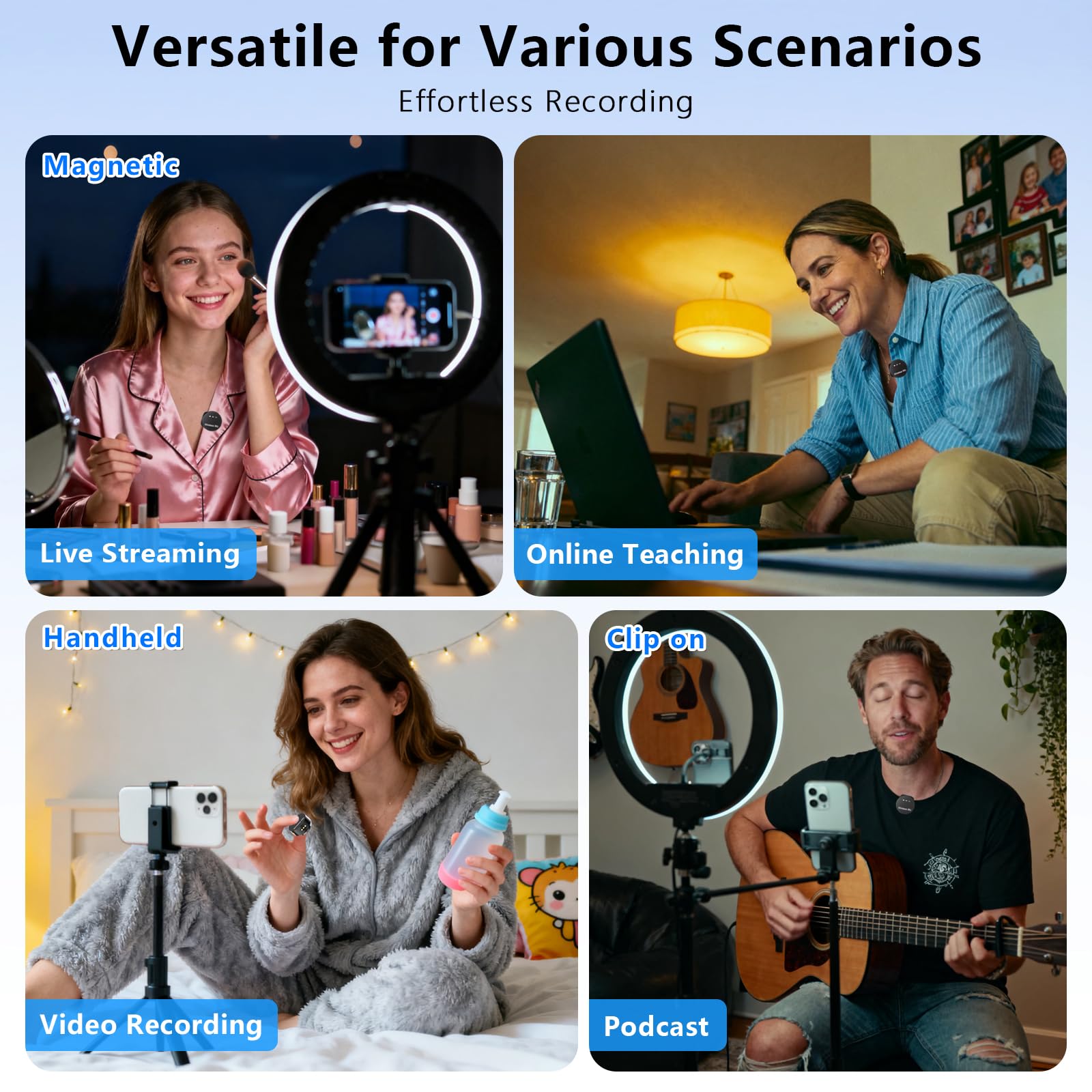 Snapklik.com : Wireless Lavalier MicrophoneMini Microphone AI Noise ...