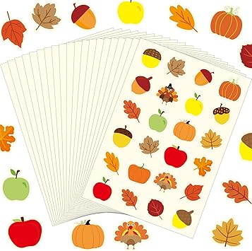 Amazon.com: 480 Pcs Fall Stickers for Kids Thanksgiving Autumn Sticker ...