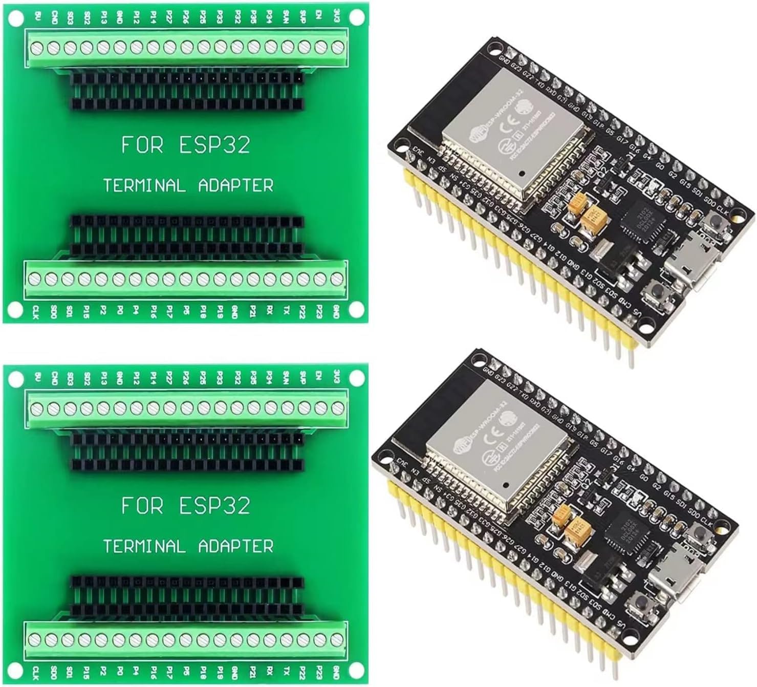 DUBEUYEW ESP32 ESP32-WROOM-32D ESP32 V4 Modul 2.4GHz Dual-Mode WiFi+ ...