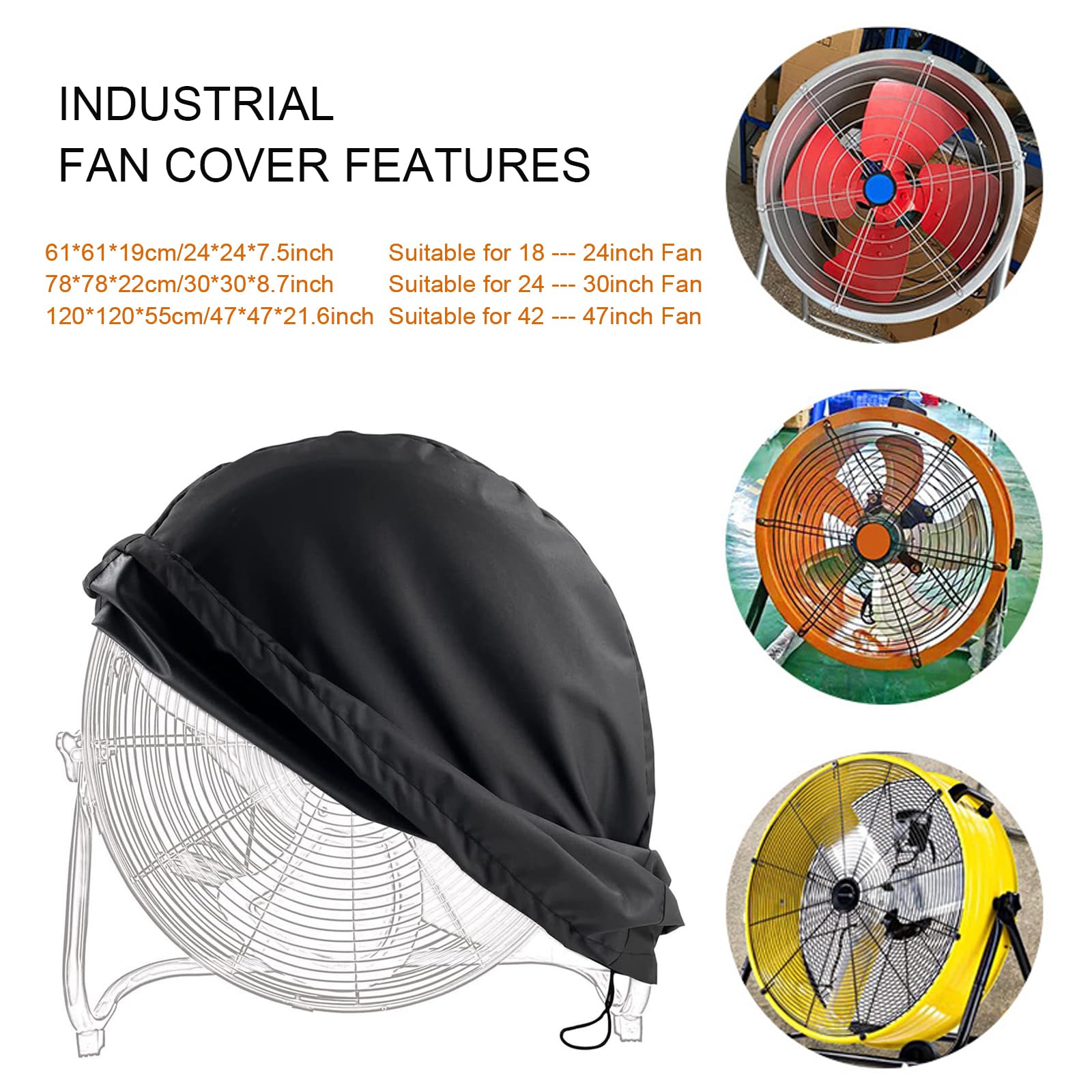 Snapklik.com : JIUYEKEW Industrial Fan Cover, Waterproof Dustproof 420D ...