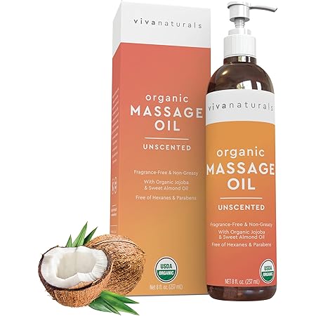 Amazon.com: Certified Organic Massage Oil - Naturally Derived and Non ...