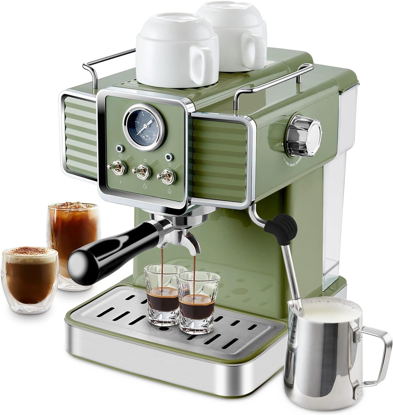 Amazon.com: Simple Deluxe 15 Bar Espresso Coffee Machine with Milk ...