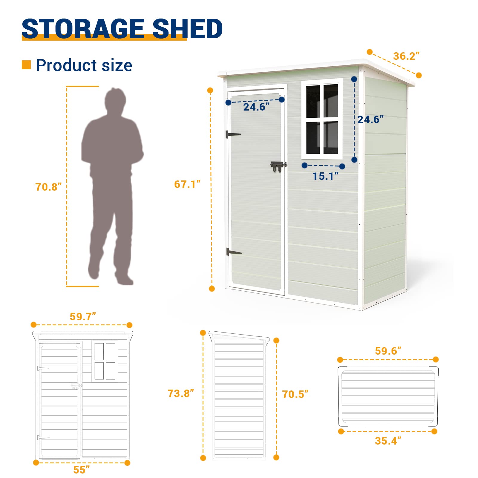 Snapklik.com : UDPATIO Outdoor Storage Shed 5x3 FT, Resin Garden Shed ...
