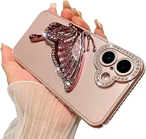 Amazon.com: WOWACASE Diamond Butterfly Quicksand Glitter Bling TPU Case Compatible with iPhone ...