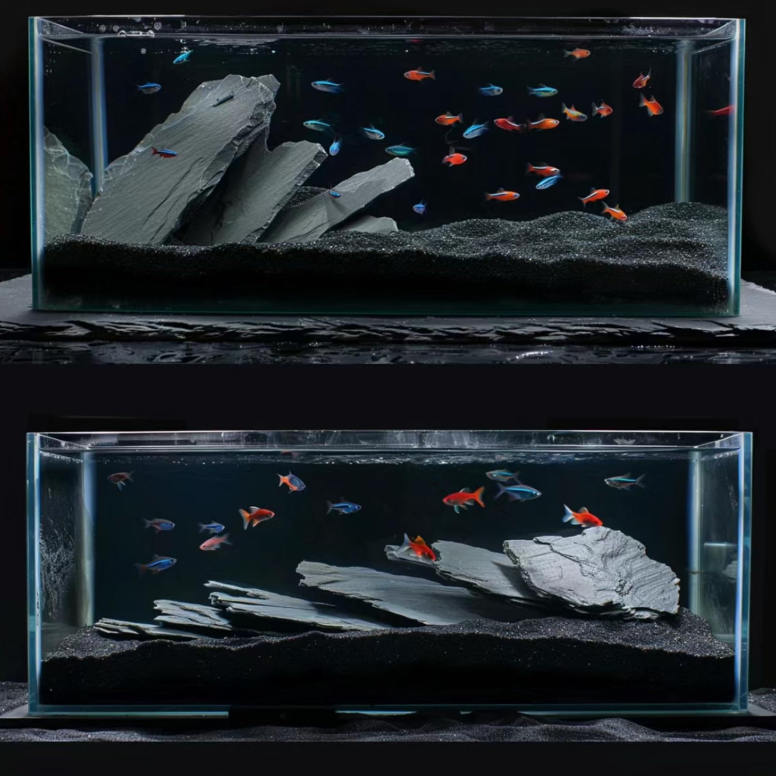 Unocho Natural Slate Stone Rocks 2 to 6 inches PH Neutral Fish Tank ...