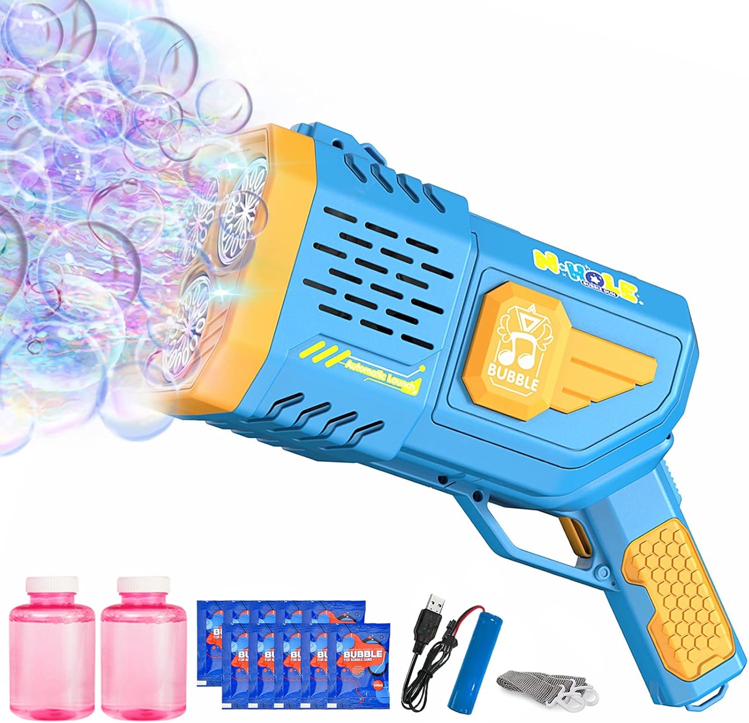 Amazon.com: Large Rocket Bubble Machine for Kids - Automatic Bubble ...