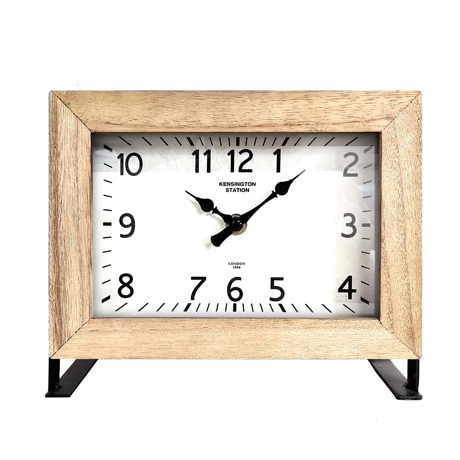 Amazon.com: TOHOOYO Metal Table Clock, Battery Operated Decorative ...