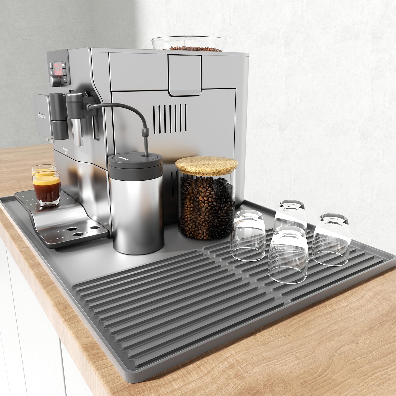 Amazon.com: Upgrade Silicone Coffee Mat with Raised Edges, 24'' x 16 ...