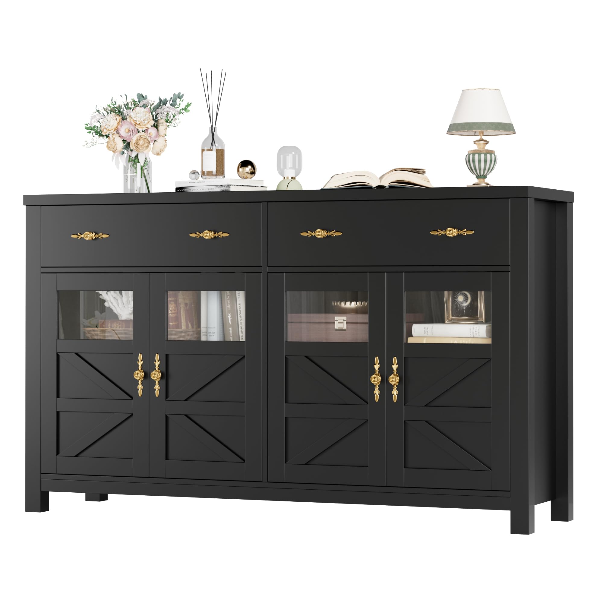 Amazon.com - FINETONES Sideboard Buffet Cabinet with Storage, 55" Long ...