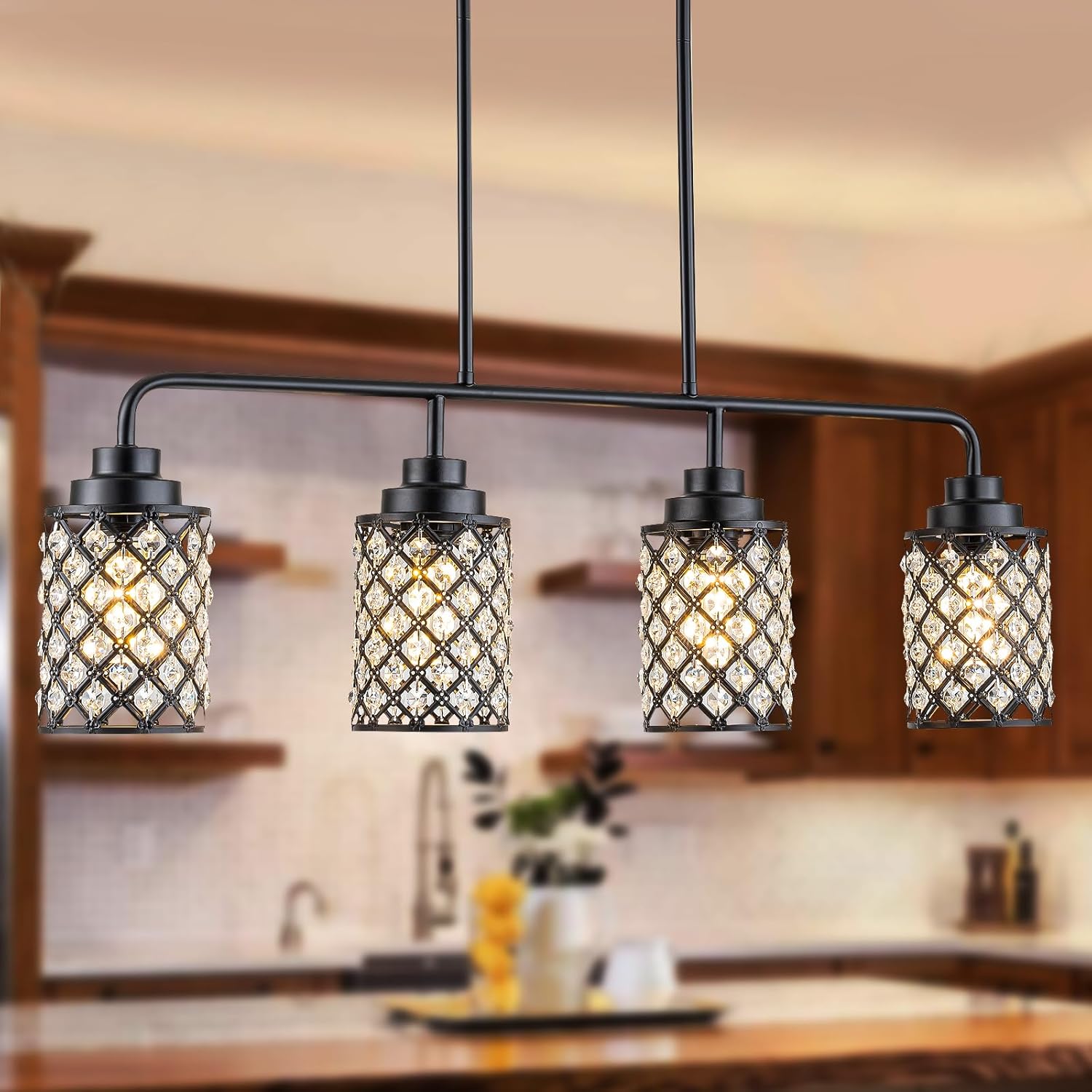 Ymlii Dining Room Lighting Fixtures Over Table,4-Light Pendant Lights ...