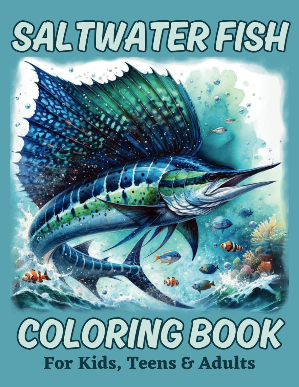 Amazon.com: Saltwater Fish Coloring Book for Kids, Teens & Adults ...