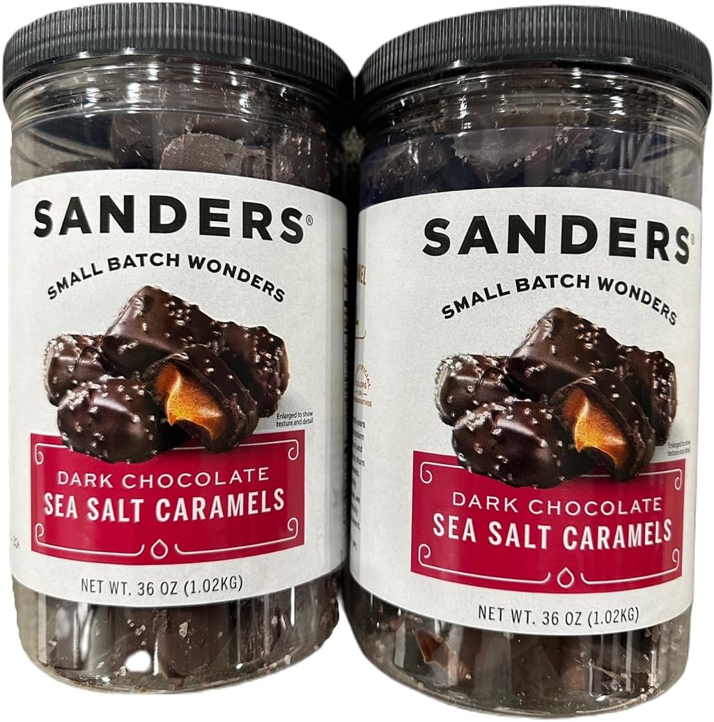 Amazon.com : Sanders Dark Chocolate Sea Salt Caramels - 36 Oz (Value 2 ...