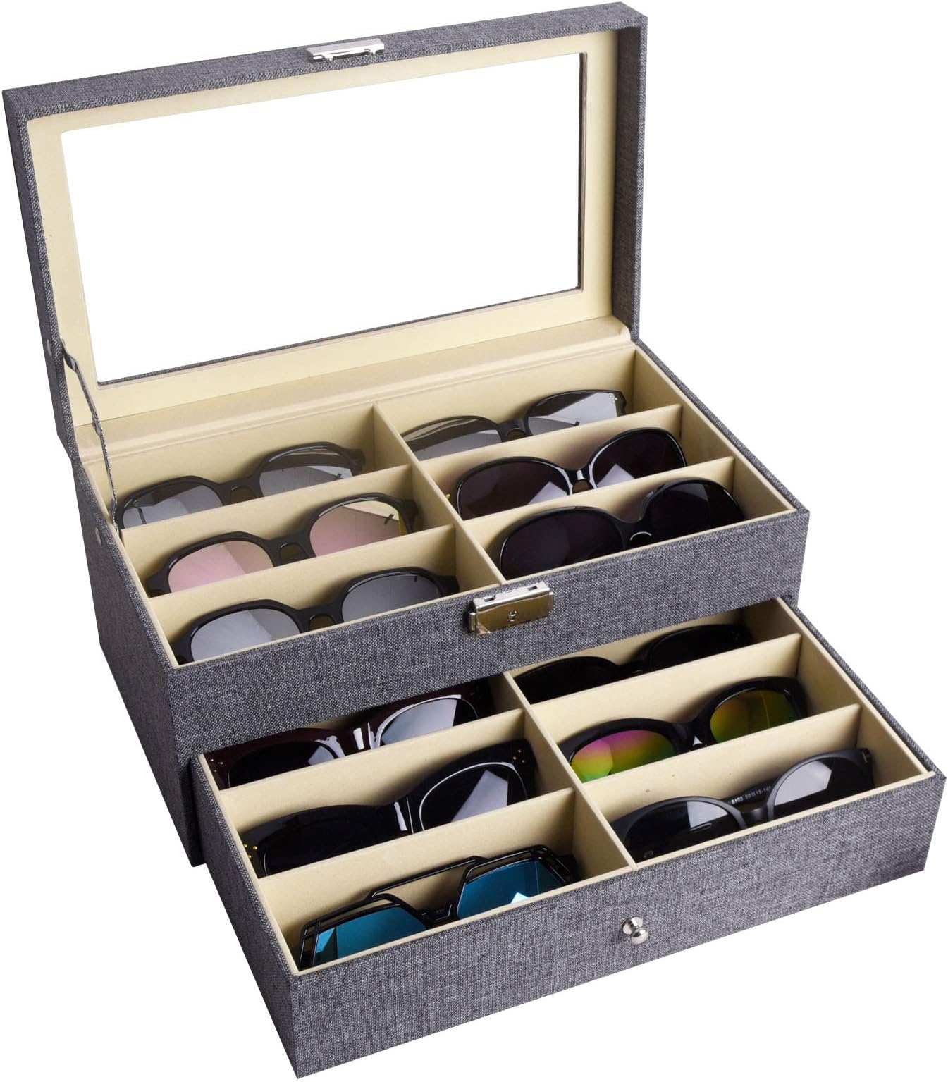 Amazon.com: AUTOARK Leather 16 Piece Eyeglasses Storage and Sunglass ...