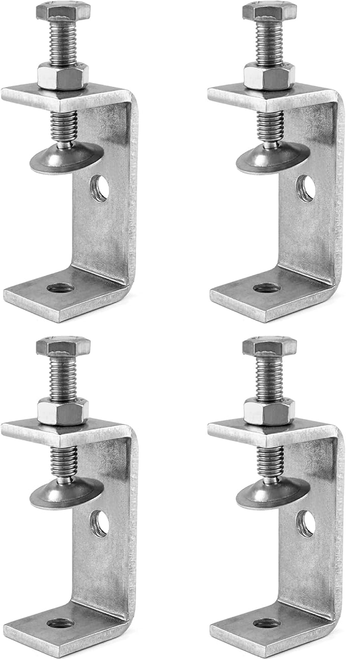 QWORK 4Pcs 304 Stainless Steel C Clamp Tiger Clamp, Heavy Duty C-clamp ...