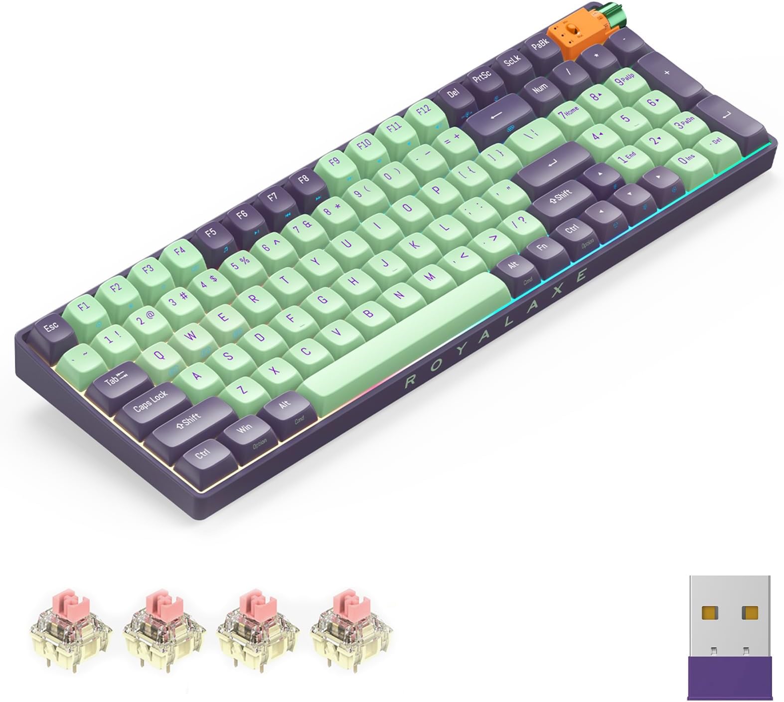 Amazon.com: 99 Keys Wireless Mechanical Keyboard with Coiled Cable ...